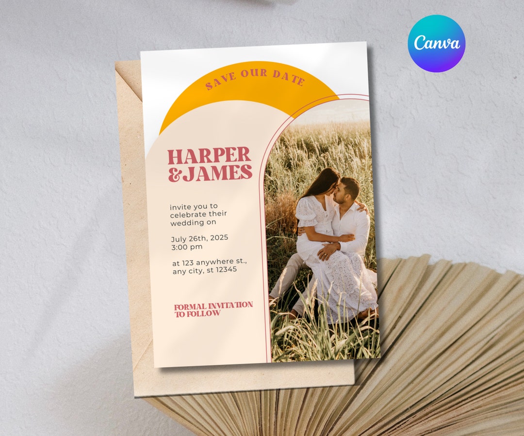 Retro Save the Date PDF, DIY Wedding Invite Instant Download, Save Our ...