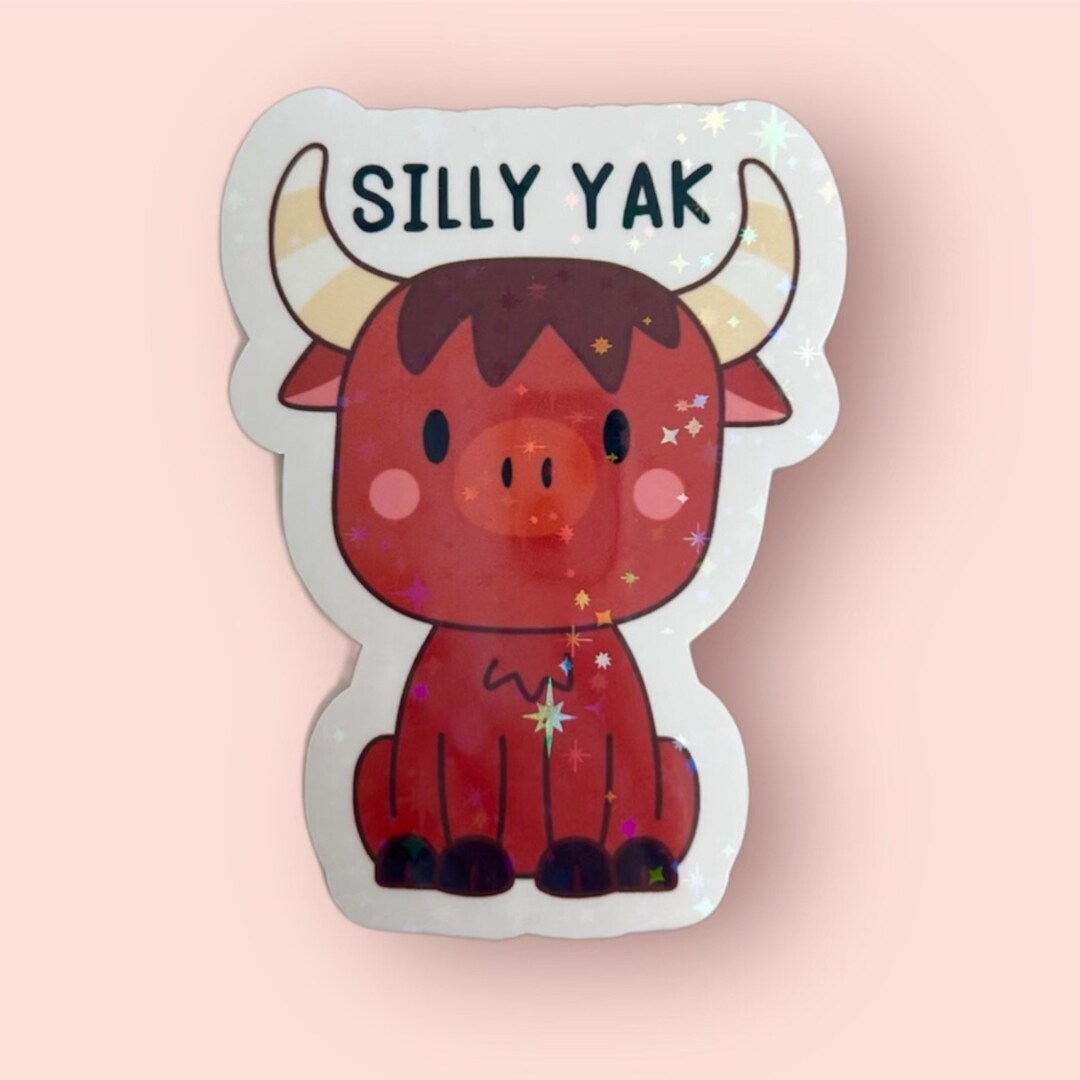 Iridescent silly-yak Sticker - Etsy