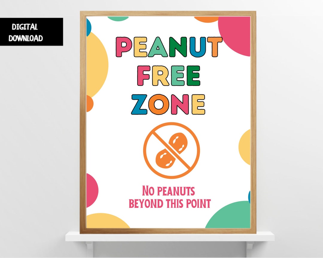 Peanut Free Sign, Allergy Poster, Peanut Allergy, Nut Allergy, Allergy ...