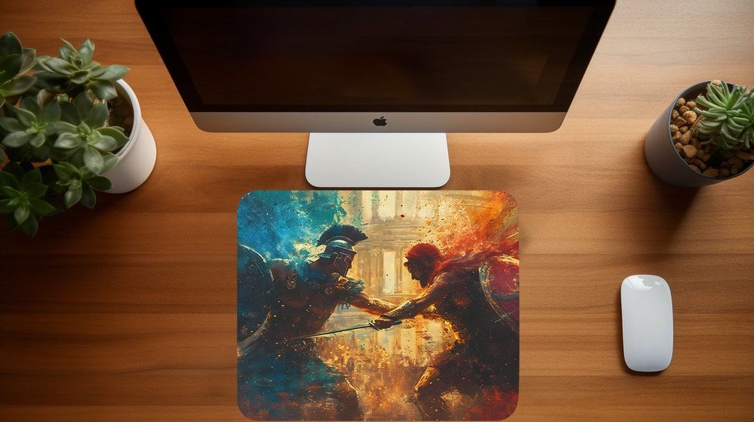 Mouse Pad, Gladiator Design, Vibrant Color Mousepad, Cool Mousepad ...