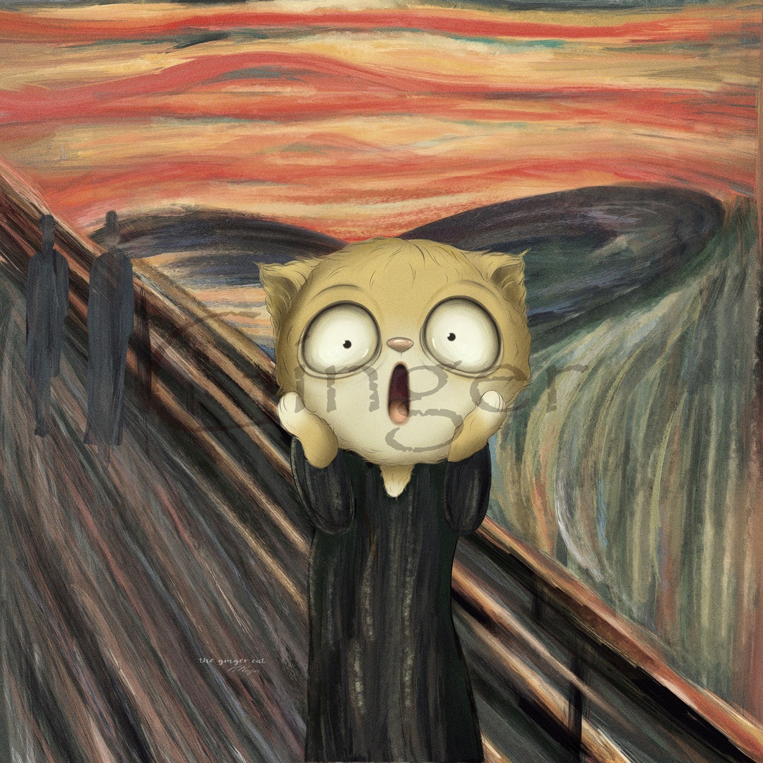 The Ginger Cat as the Scream by Edvard Munch Painting - Etsy