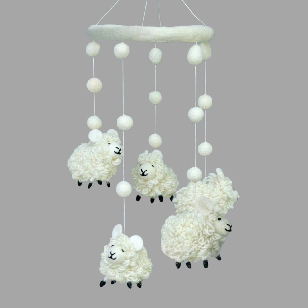 Mary Had a Little Lamb-sheep Crib Mobile for Nursery -handmade Natural ...