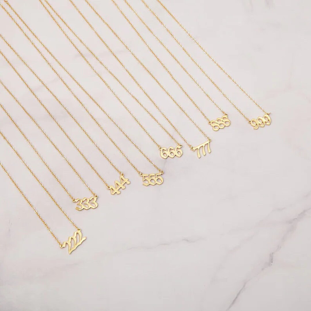 Angel Number Necklace Jewellery Gold Silver Angel Number - Etsy