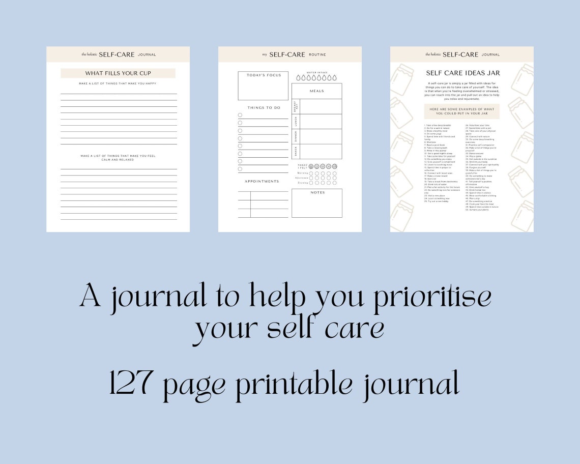 Self Care Journal Digital Download Holistic Self Care Journal Workbook Nurturing Mind, Body ...