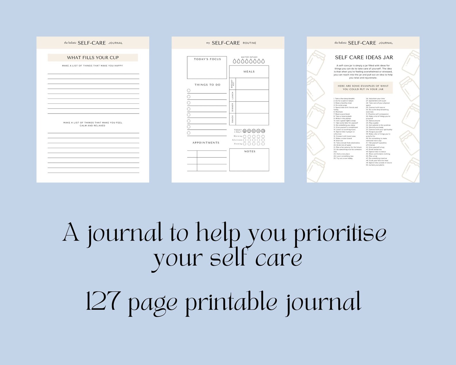 Self Care Journal Digital Download Holistic Self Care Journal Workbook ...