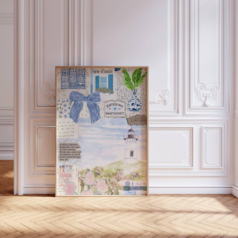 Pink Preppy Trending Vision Board Collage Vase With Flowers Floral ...