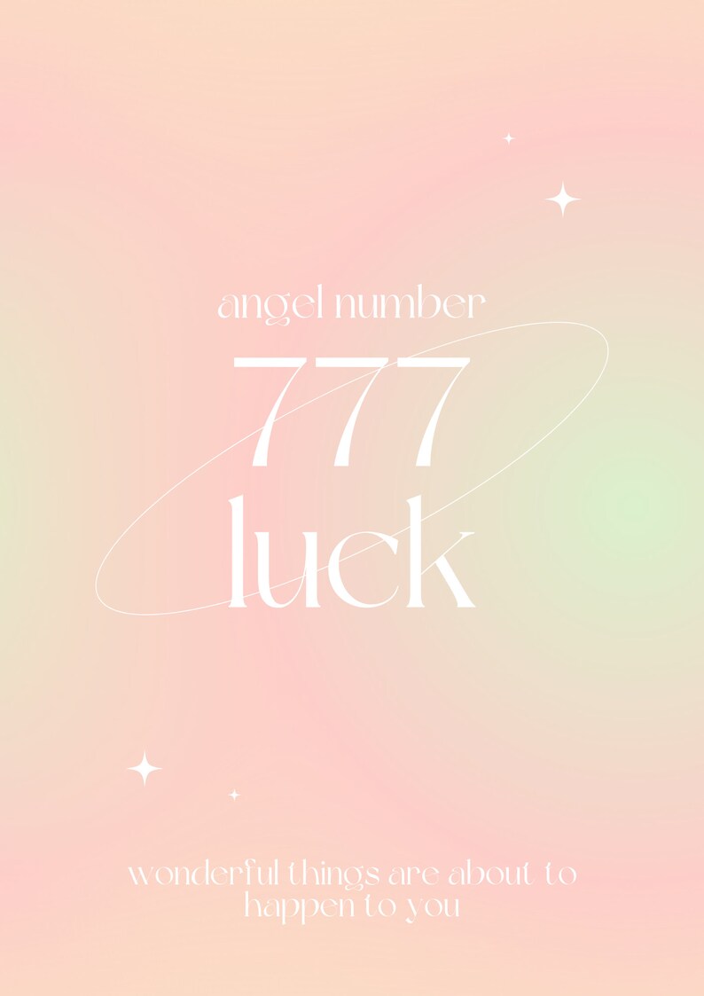 Angel Number 777 Luck Aura Print Retro Aura Gradient - Etsy