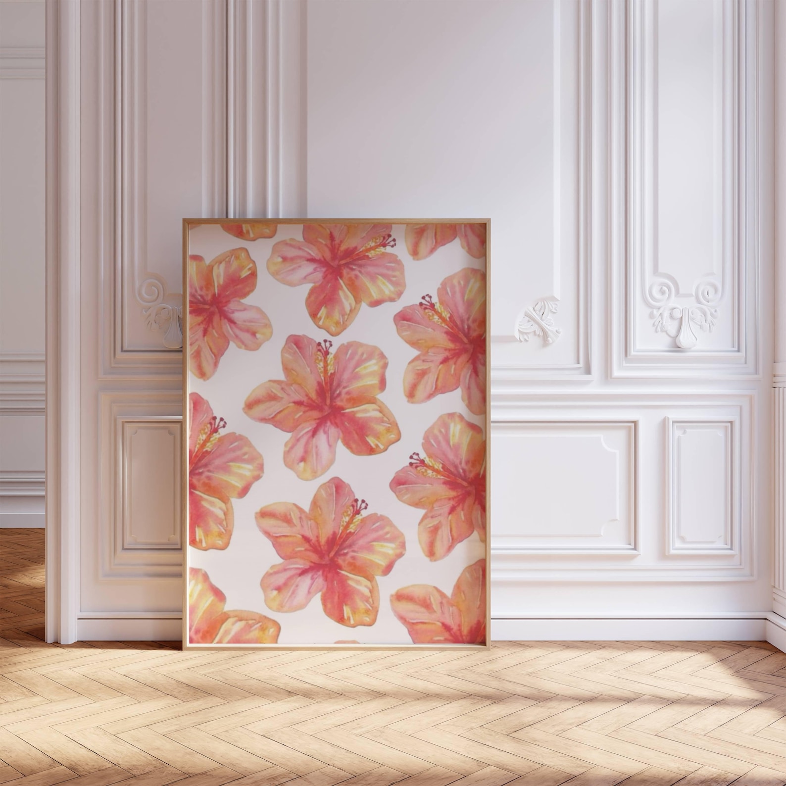 Hibiscus Flower Hawaiian Art Print Decor Wall Art Retro Art Print ...