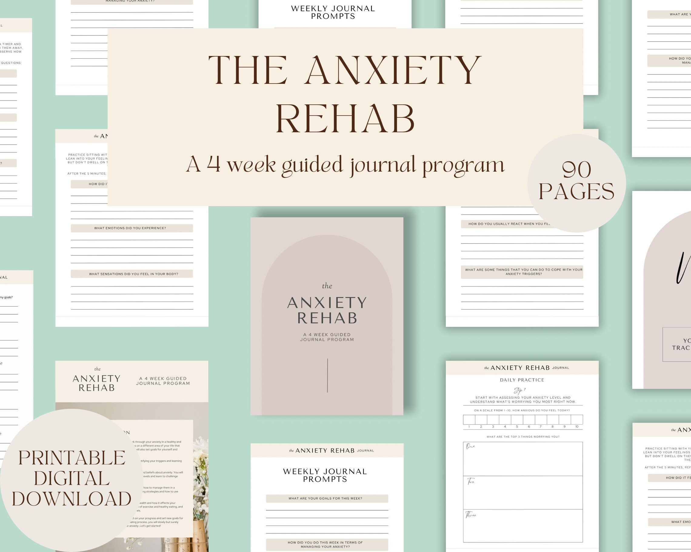 The Anxiety Rehab 4 Week Guided Journal for Self-care and Inner Peace ...