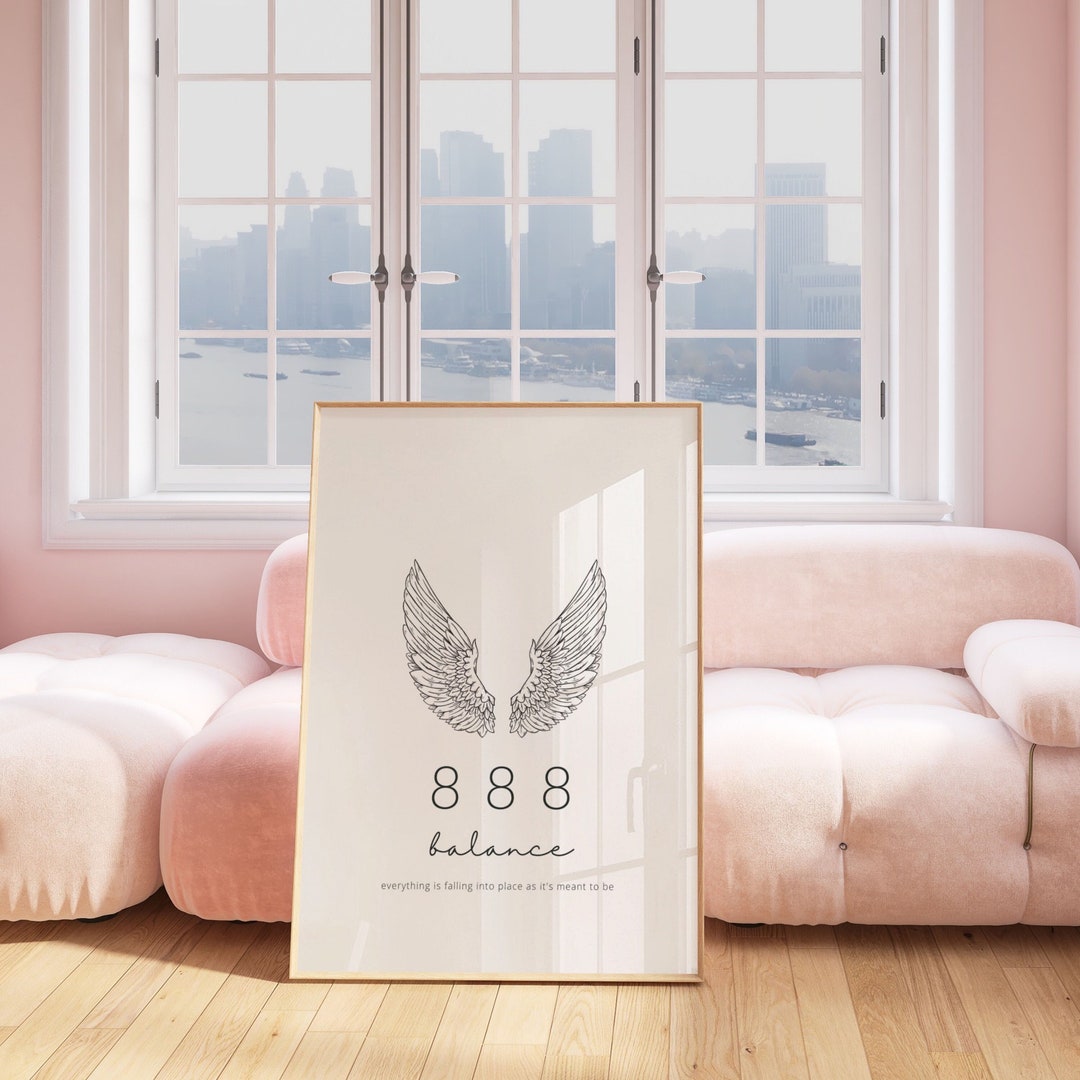 Angel Number 888 Print Balance Aura Print Poster Gradient Trendy ...