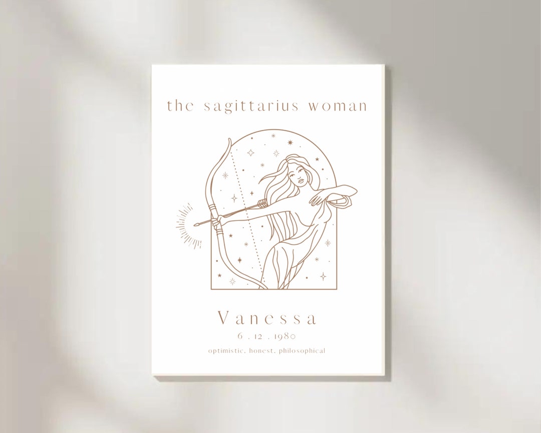 Sagittarius Custom Name 'the Sagittarius Woman' Zodiac Print ...