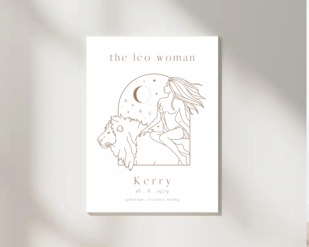 Leo Custom Name 'the Leo Woman' Zodiac Print | Personalized ...