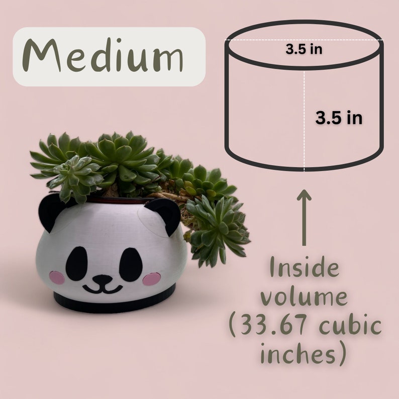 3D Printed Panda Planter Set: Whimsical 3-piece Indoor Garden Pots - Etsy