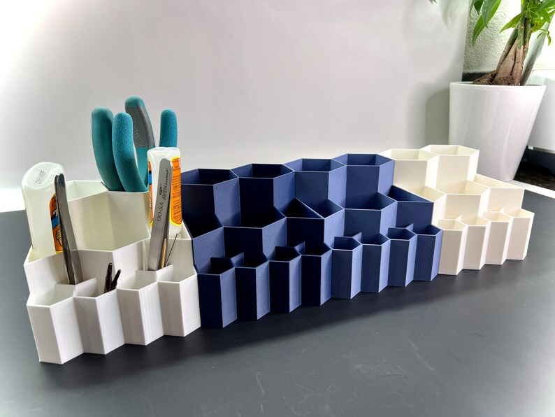 Hexagon 9 Slot Desk Organizer - Etsy