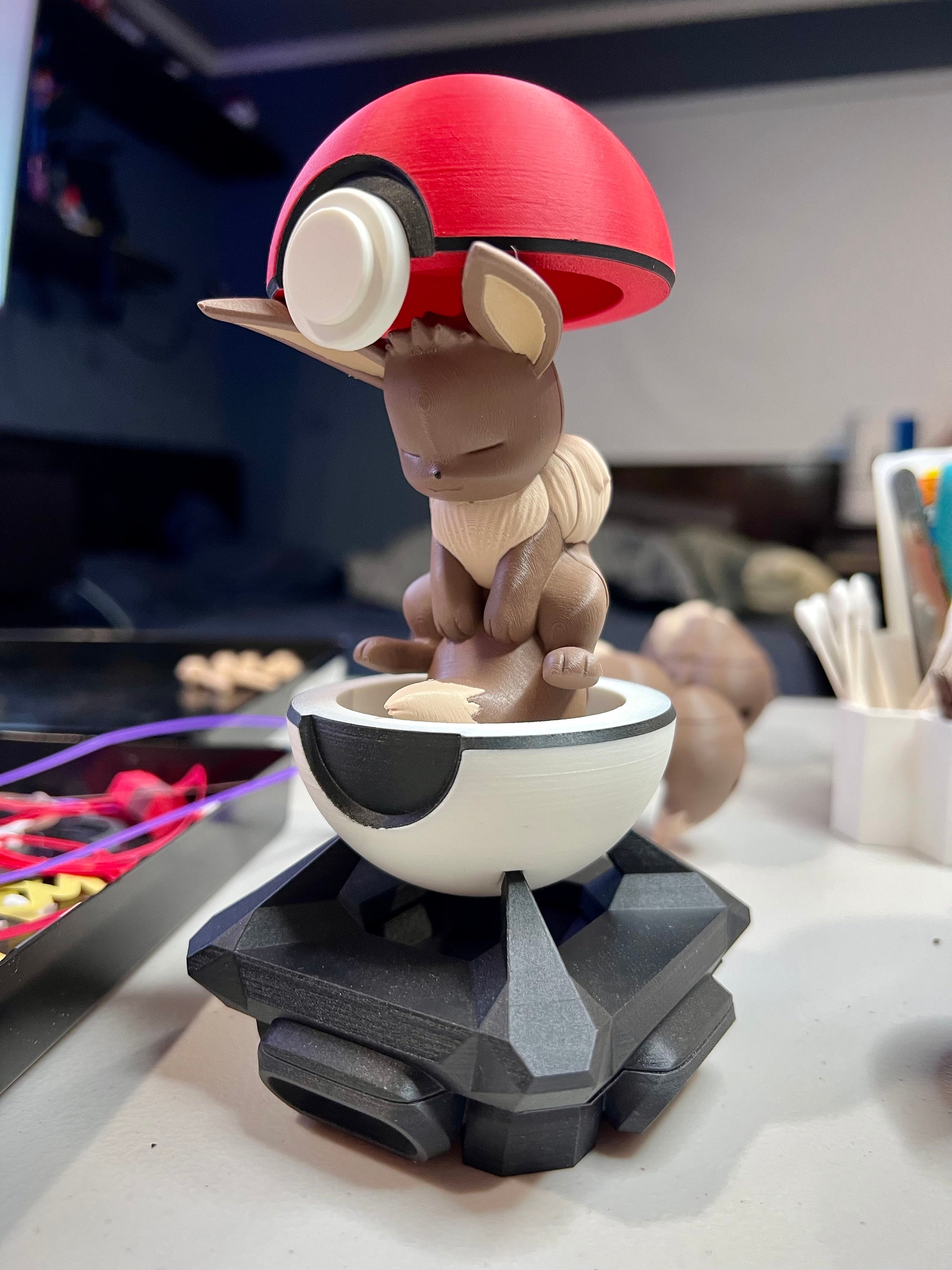 Sleeping Eevee in Pokeball Capsule - Etsy