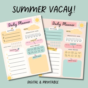 Daily Digital Planner (summer Edition) | Downloadable / Printable - Etsy