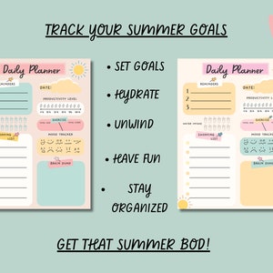 Daily Digital Planner (summer Edition) | Downloadable / Printable - Etsy