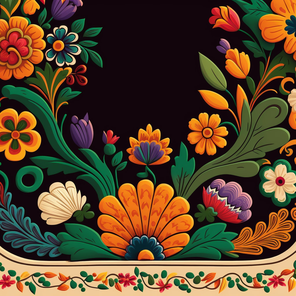 Mexican Flowers - Watercolor Vibrant Floral Clipart-unique Otomi Floral ...