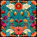 Mexican Flowers - Watercolor Vibrant Floral Clipart-unique Otomi Floral ...