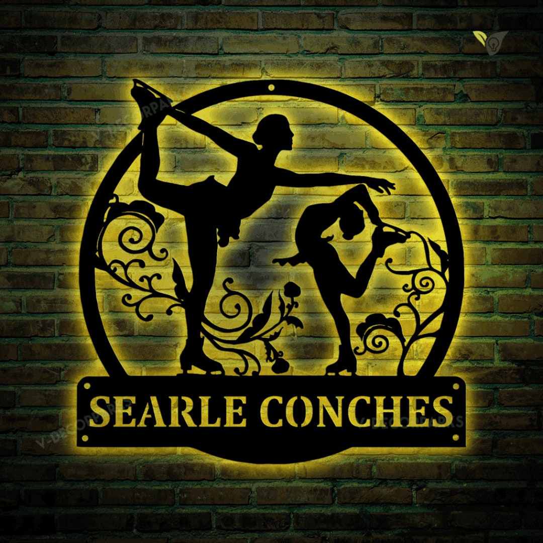 Personalized Figure Skating Sport Monogram Metal Sign With LED - Etsy