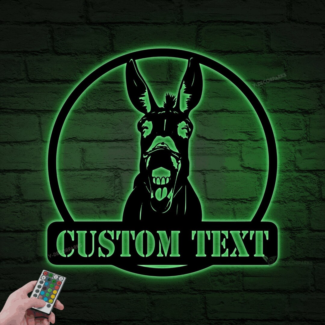 Personalized Donkey Ranch Sign With LED Lights Farm Sign - Etsy