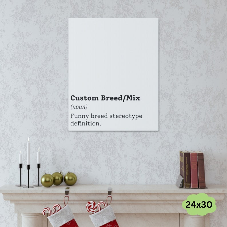 Custom Breed Definition Canvas Print | Gift for Dog Mom, Dad, Lover ...