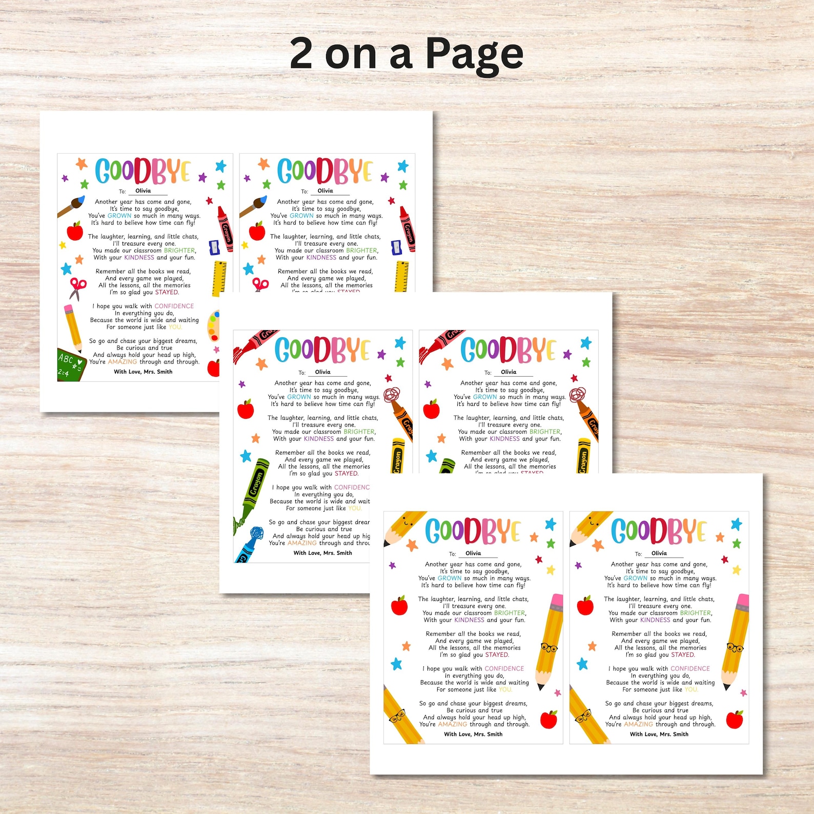 EDITABLE End of School Year Letter for Students, Goodbye Letter From ...