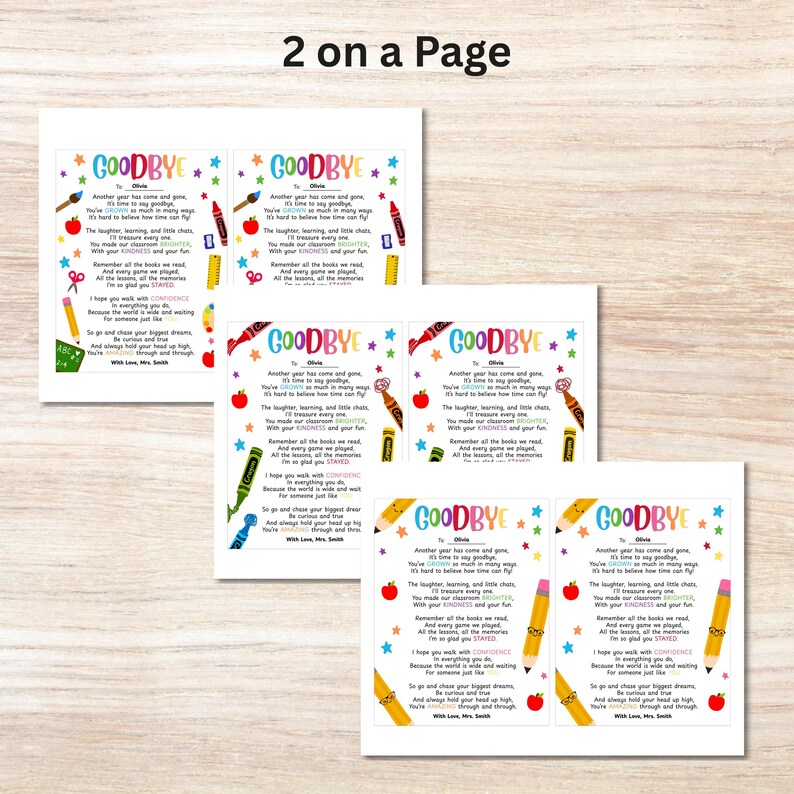 EDITABLE End of School Year Letter for Students, Goodbye Letter From ...