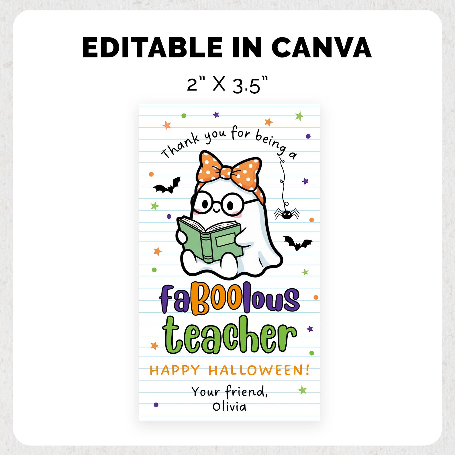 Editable Halloween Faboolous Teacher, Printable Halloween Fabulous ...