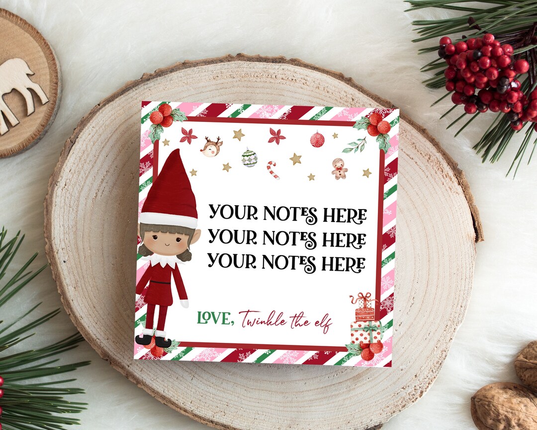Editable Elf Note Card Elf Letter Card Elf Idea Notes - Etsy