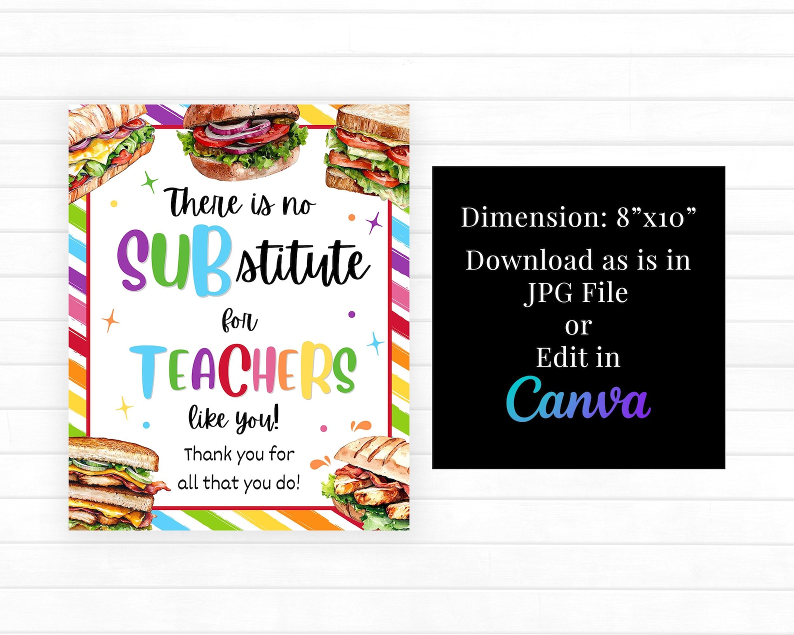 EDITABLE Sandwich Teacher Appreciation Sign, Lunch Appreciation, There ...