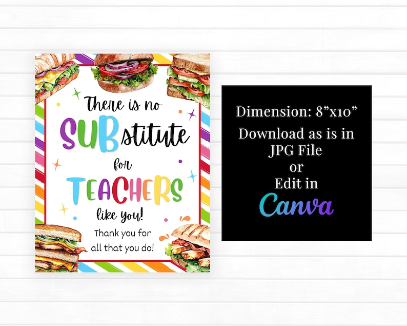 EDITABLE Sandwich Teacher Appreciation Sign, Lunch Appreciation, There ...