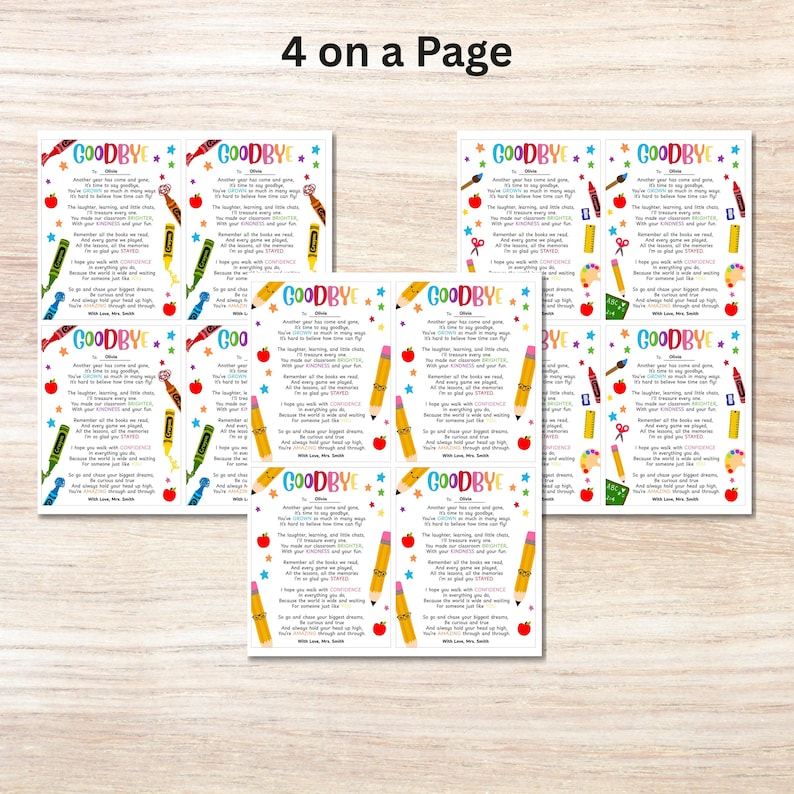 EDITABLE End of School Year Letter for Students, Goodbye Letter From ...