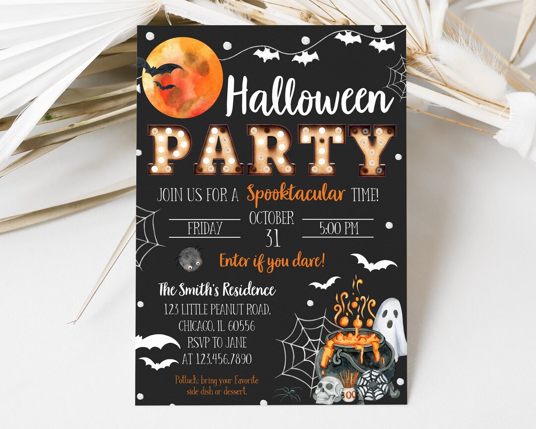 Editable Halloween Party Invitation Halloween Ghost Party - Etsy Israel