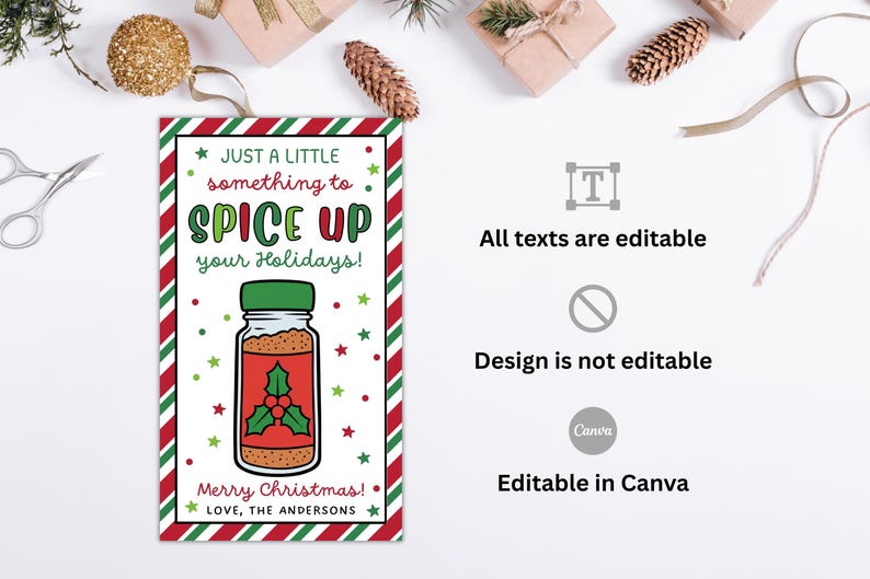 Editable Christmas Just a Little Something to Spice up Your Holidays ...