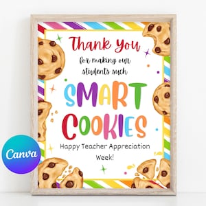 EDITABLE Cookies Teacher Appreciation Sign, Smart Cookies Teacher ...