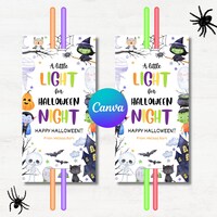 Halloween Glow Stick Tags - Etsy