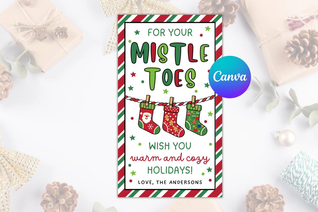 Editable Christmas for Your Mistle Toes Favor Tag, Printable Holiday ...