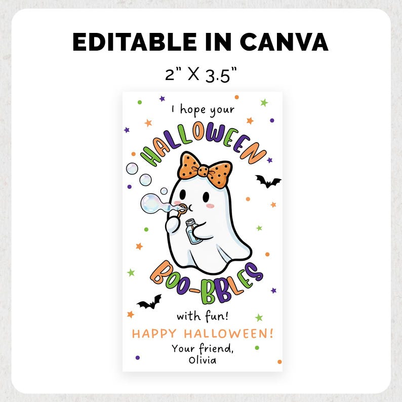 Editable Halloween Hope Your Halloween Boo-bbles With Fun, Printable ...