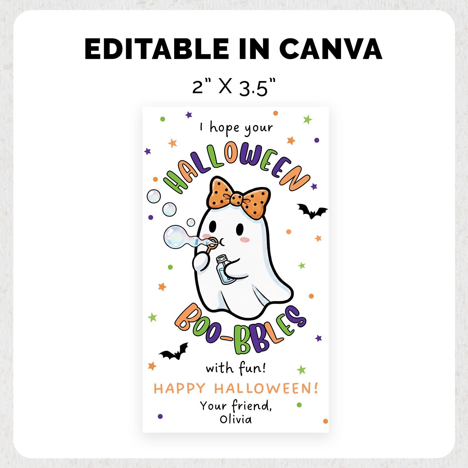 Editable Halloween Hope Your Halloween Boo-bbles With Fun, Printable ...