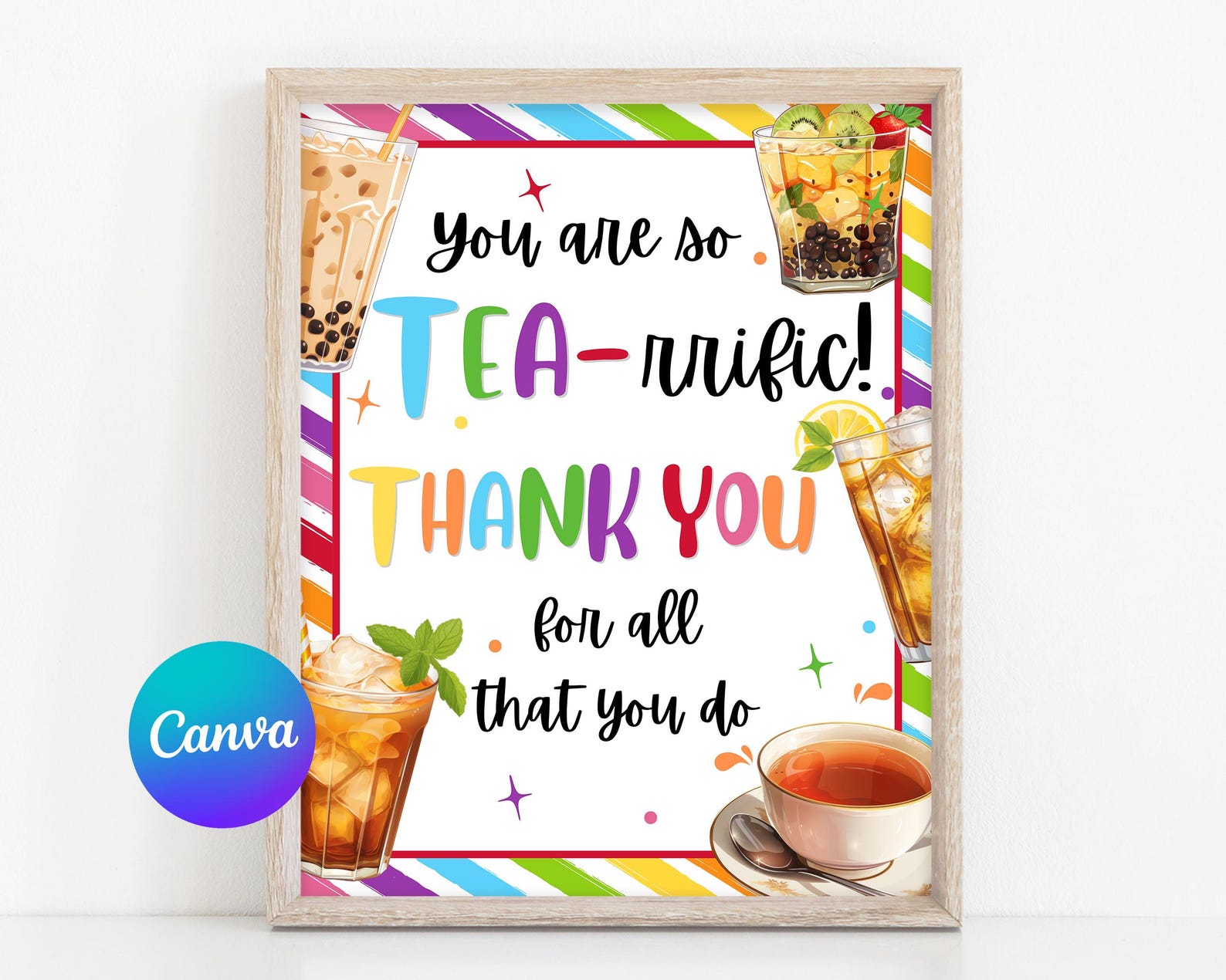 EDITABLE Tea Teacher Appreciation Sign, You Are so Tea-riffic ...