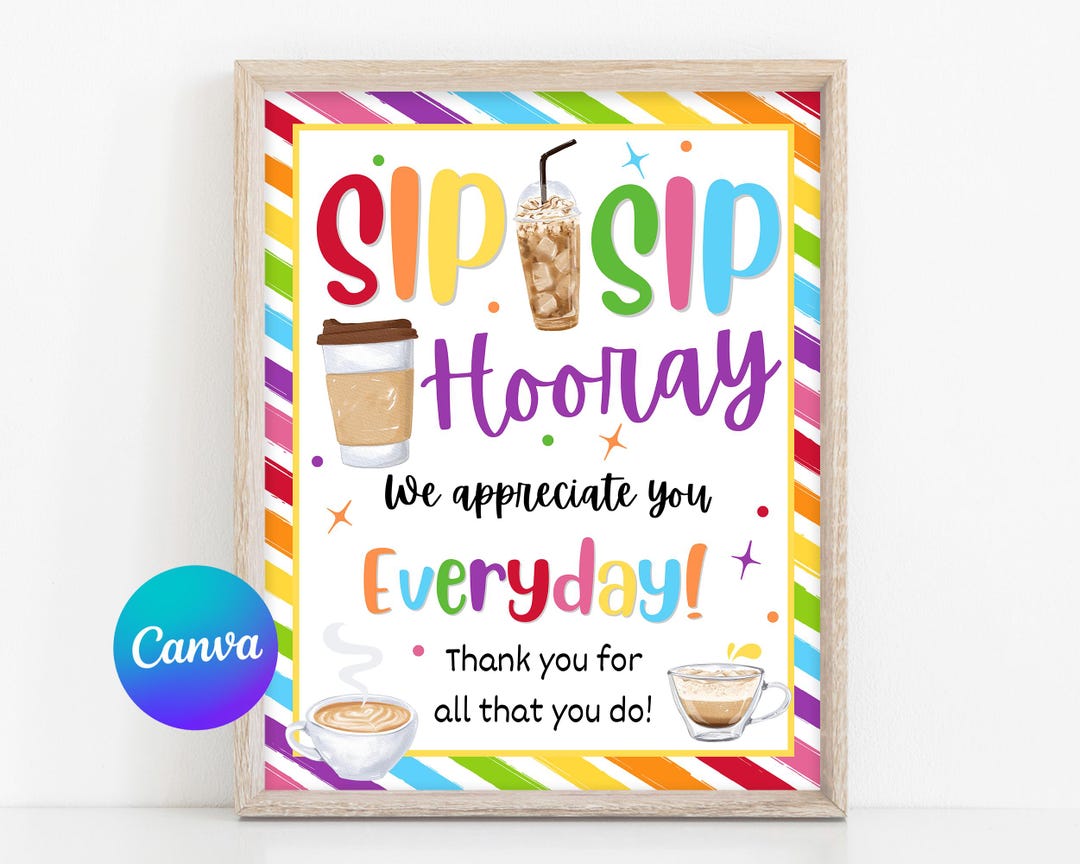 EDITABLE Coffee Teacher Appreciation Sign, Coffee Bar Appreciation, Sip ...
