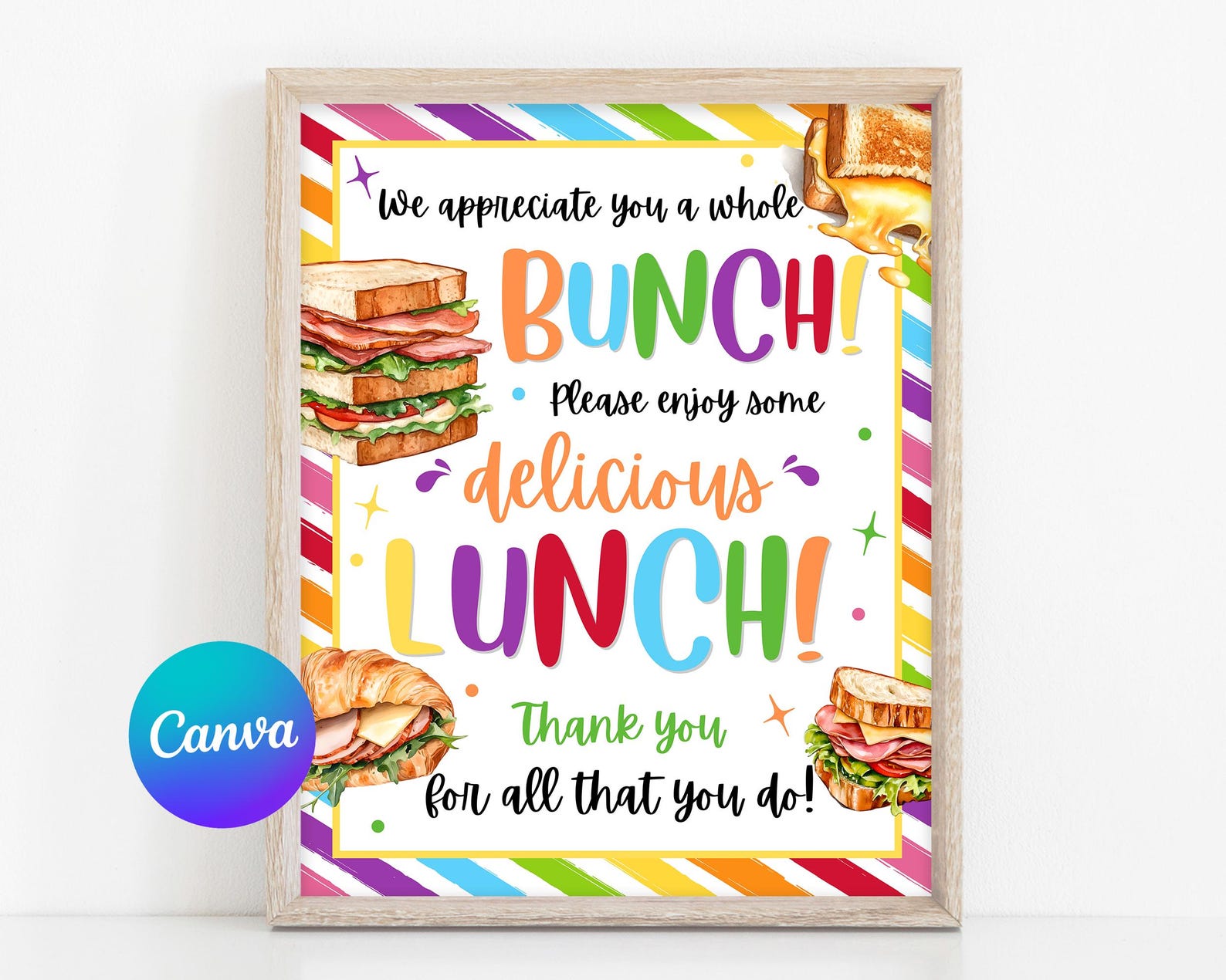 EDITABLE Sandwich Teacher Appreciation Sign, Lunch Appreciation, We ...