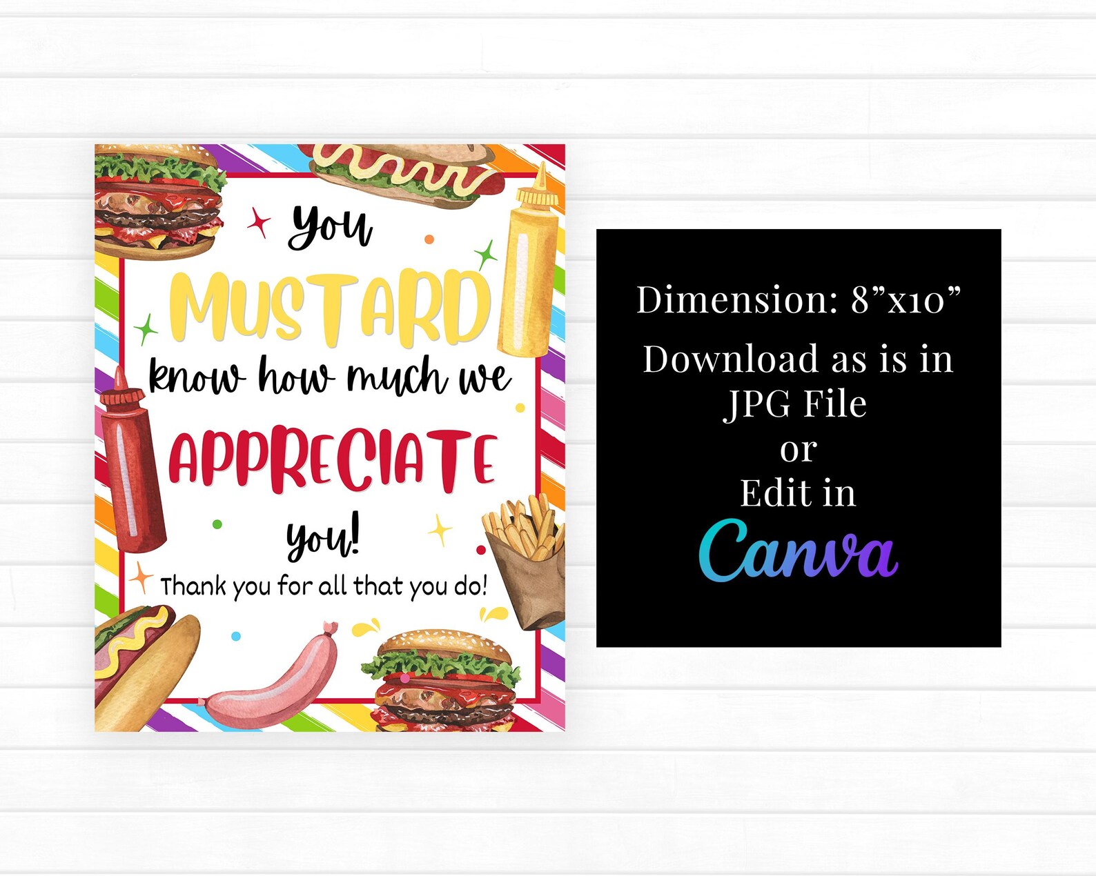 EDITABLE Hamburger Teacher Appreciation Sign, You Mustard Know ...