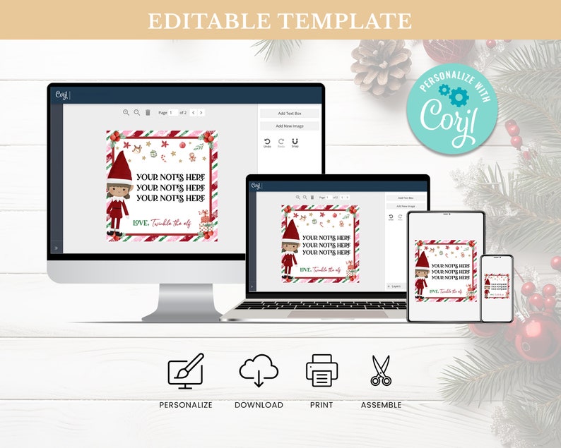 Editable Elf Note Card Elf Letter Card Elf Idea Notes - Etsy