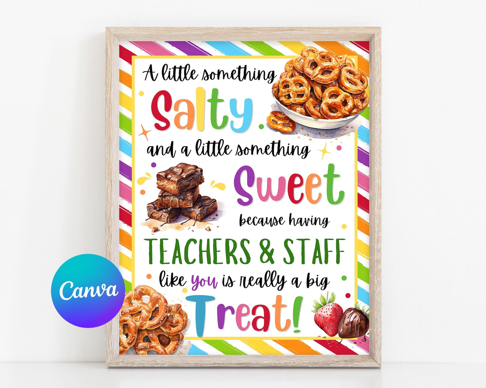 EDITABLE Salty and Sweet Appreciation Sign, Teacher Thank You Treat ...