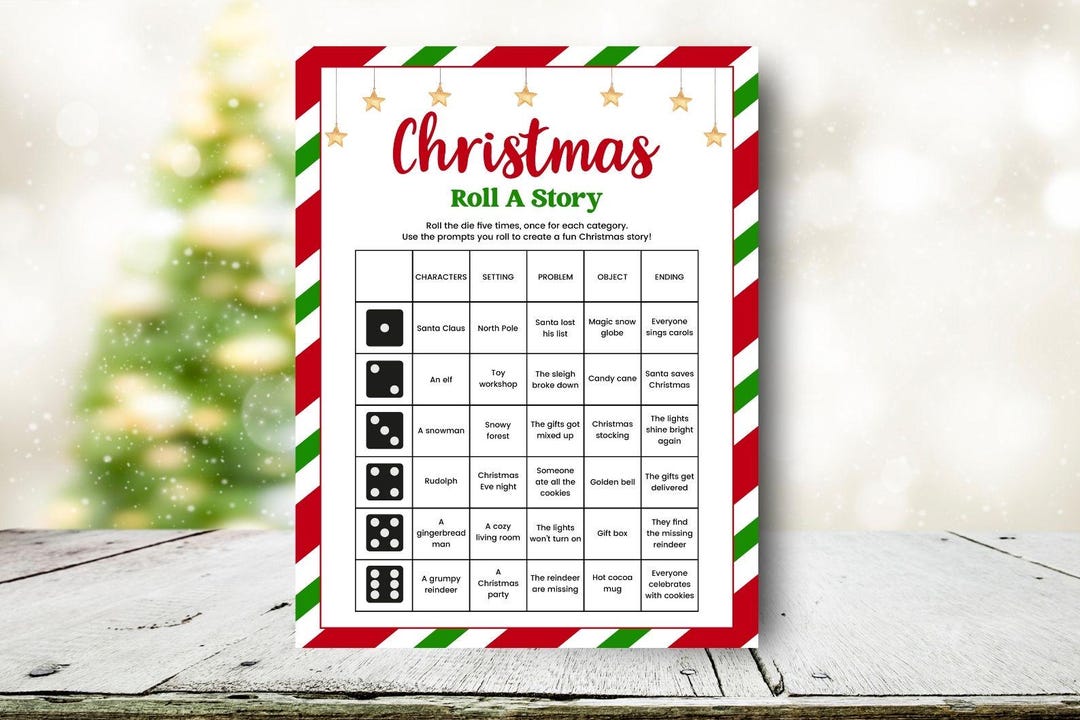 Christmas Roll A Story Game, Printable Christmas Games for Kids and ...