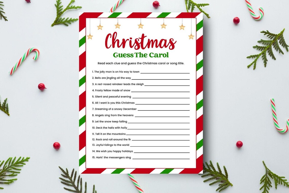 Christmas Guess the Carol, Printable Christmas Games for Kids and ...