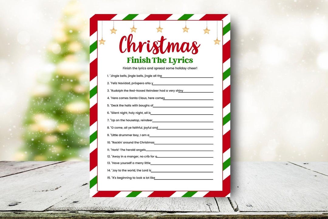 Christmas Finish the Lyrics, Printable Christmas Games for Kids and ...