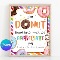 Donut Appreciation Sign Poster Printable, Donut Know What We Would Do ...